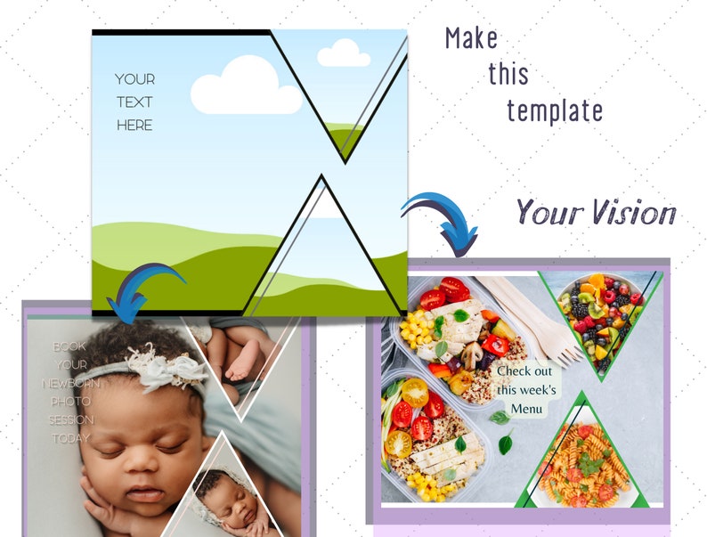 Editable Facebook Post Template Photo Collage With Canva FB - Etsy