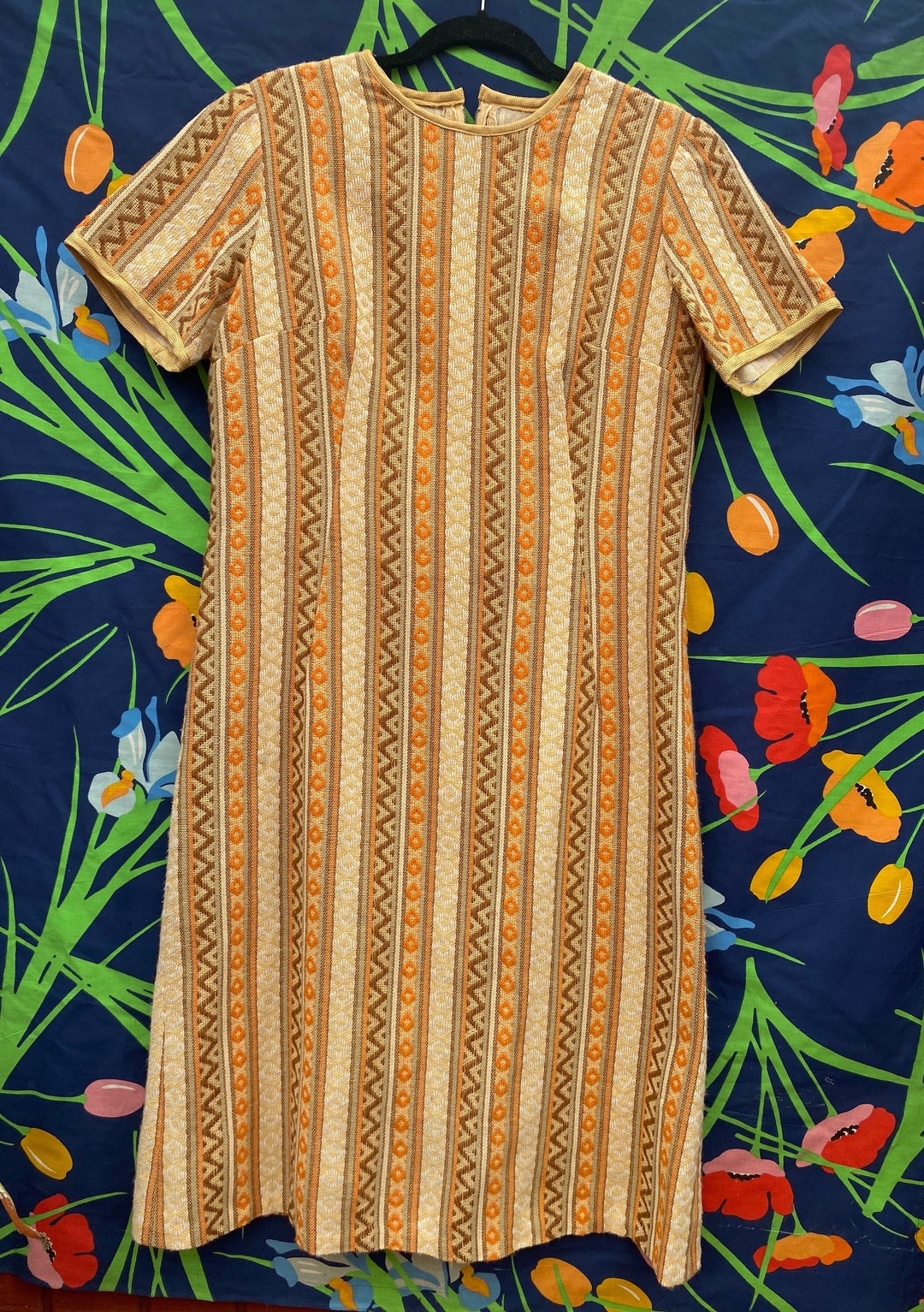 Vintage 60s Modern Dress W/ Textured Tweed Like Material Handmade - Etsy