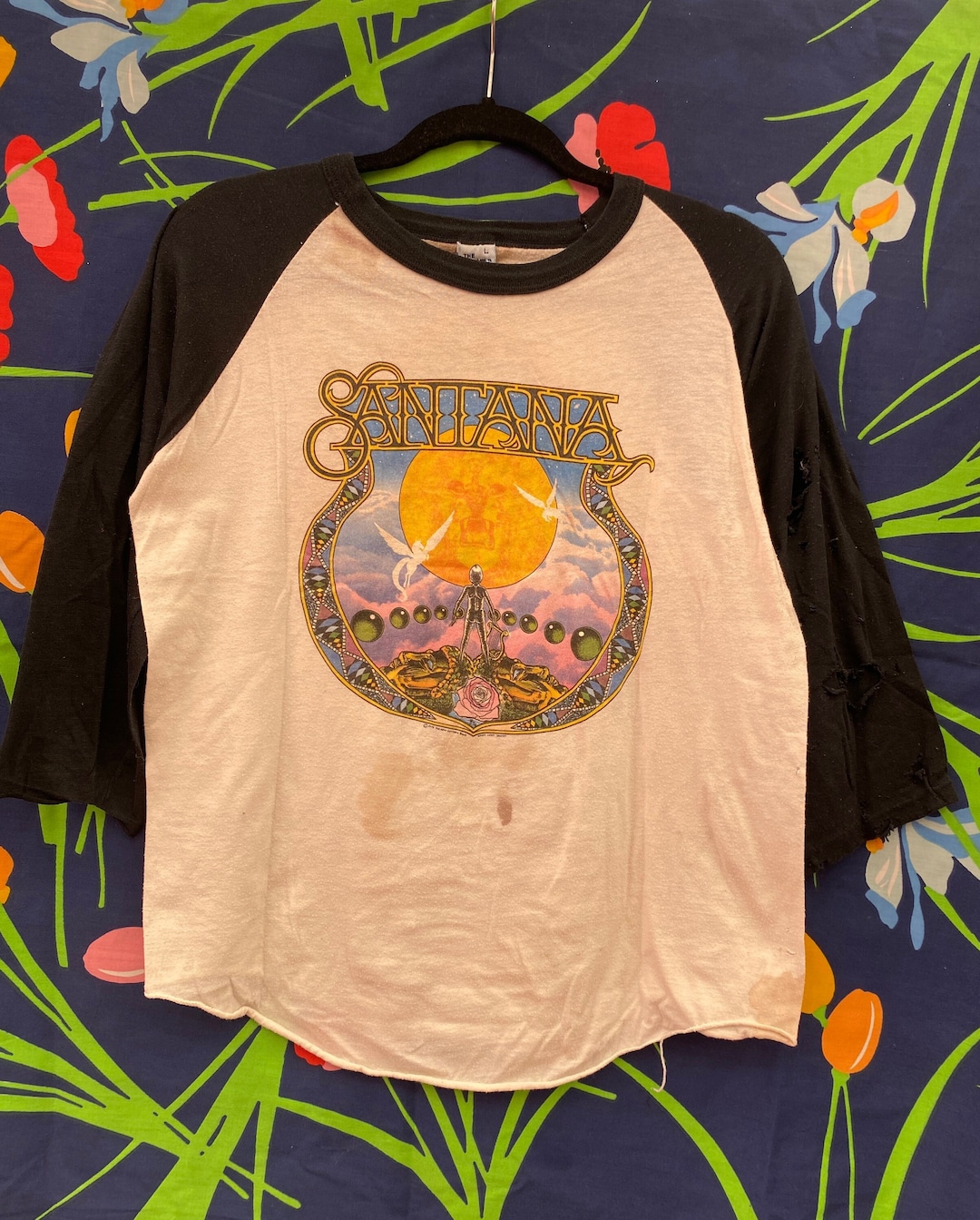 Vintage 70s 80s Santana Band T-shirt With Double Sided Psychedelic ...