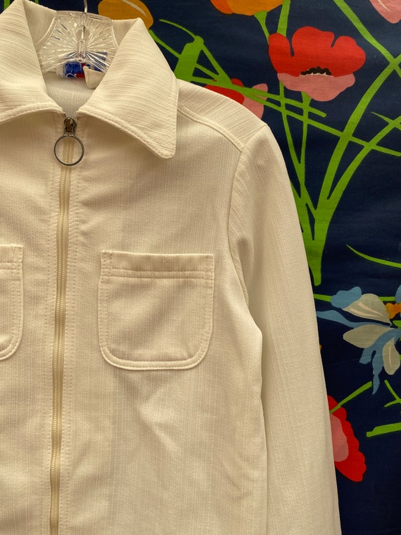 vintage 70s circle zipper wing tip jacket - Gem