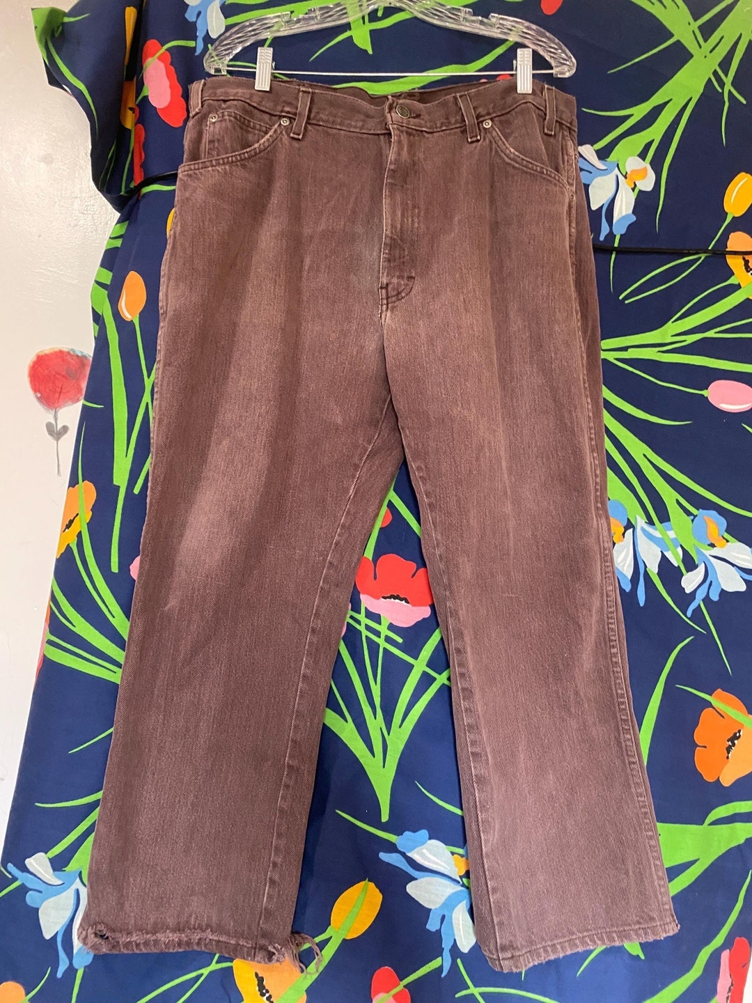 Vintage Dickies Maroon Denim Jeans - Etsy
