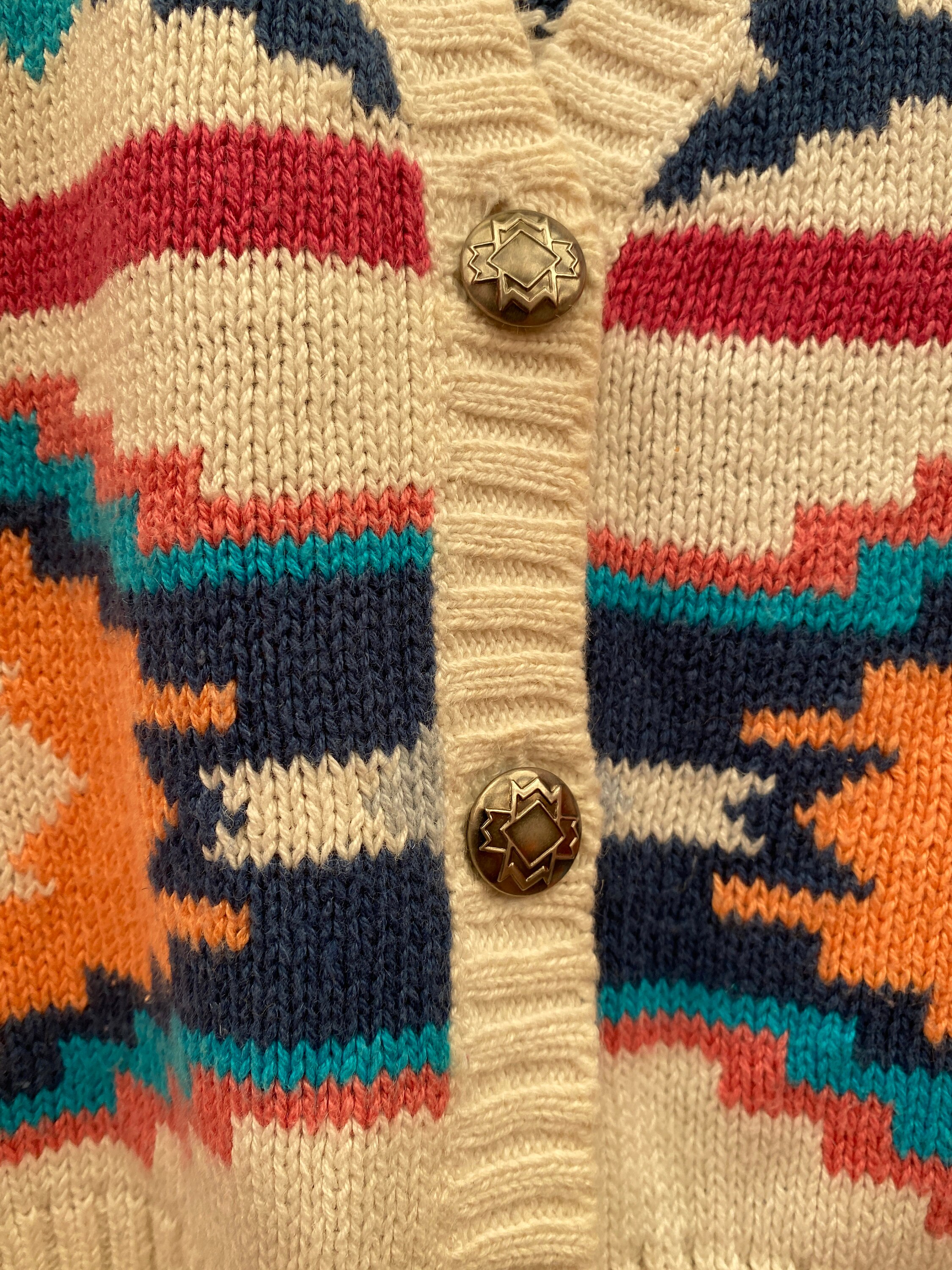 Vintage Navajo Sweater From 90s W/ Awesome Sewn Geometric - Etsy