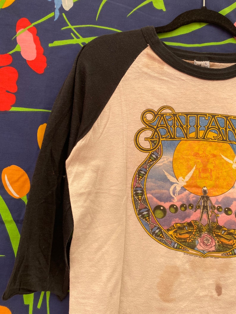 Vintage 70s 80s Santana Band T-shirt With Double Sided Psychedelic ...