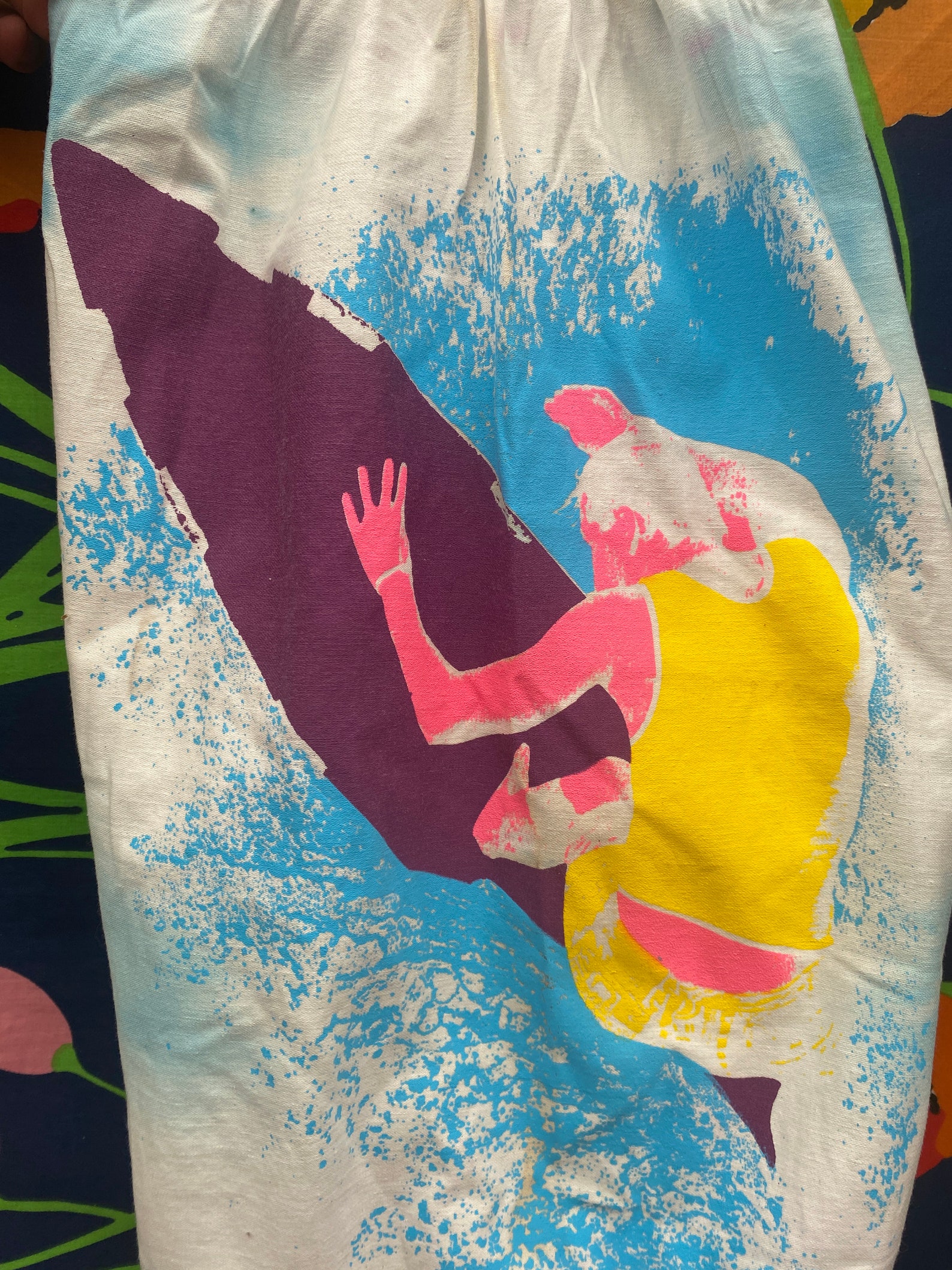 Vintage 80s Swim Shorts Swim Trunks W Day Glow Colors - Etsy