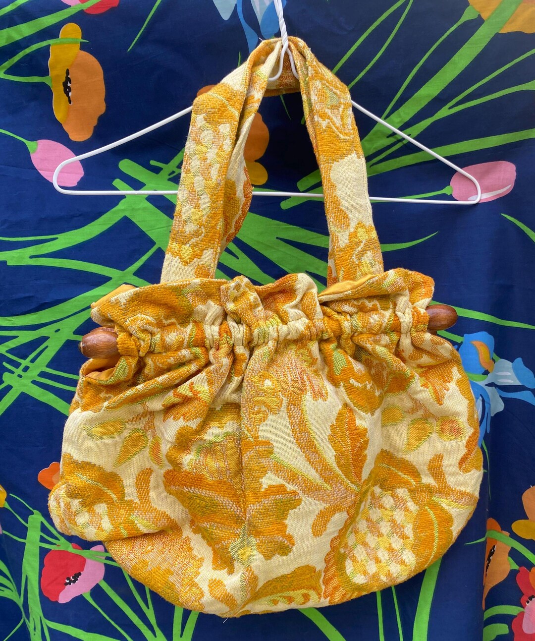 Vintage 60s, 70s Boho Beach Purse With Floral Pattern Purse - Etsy