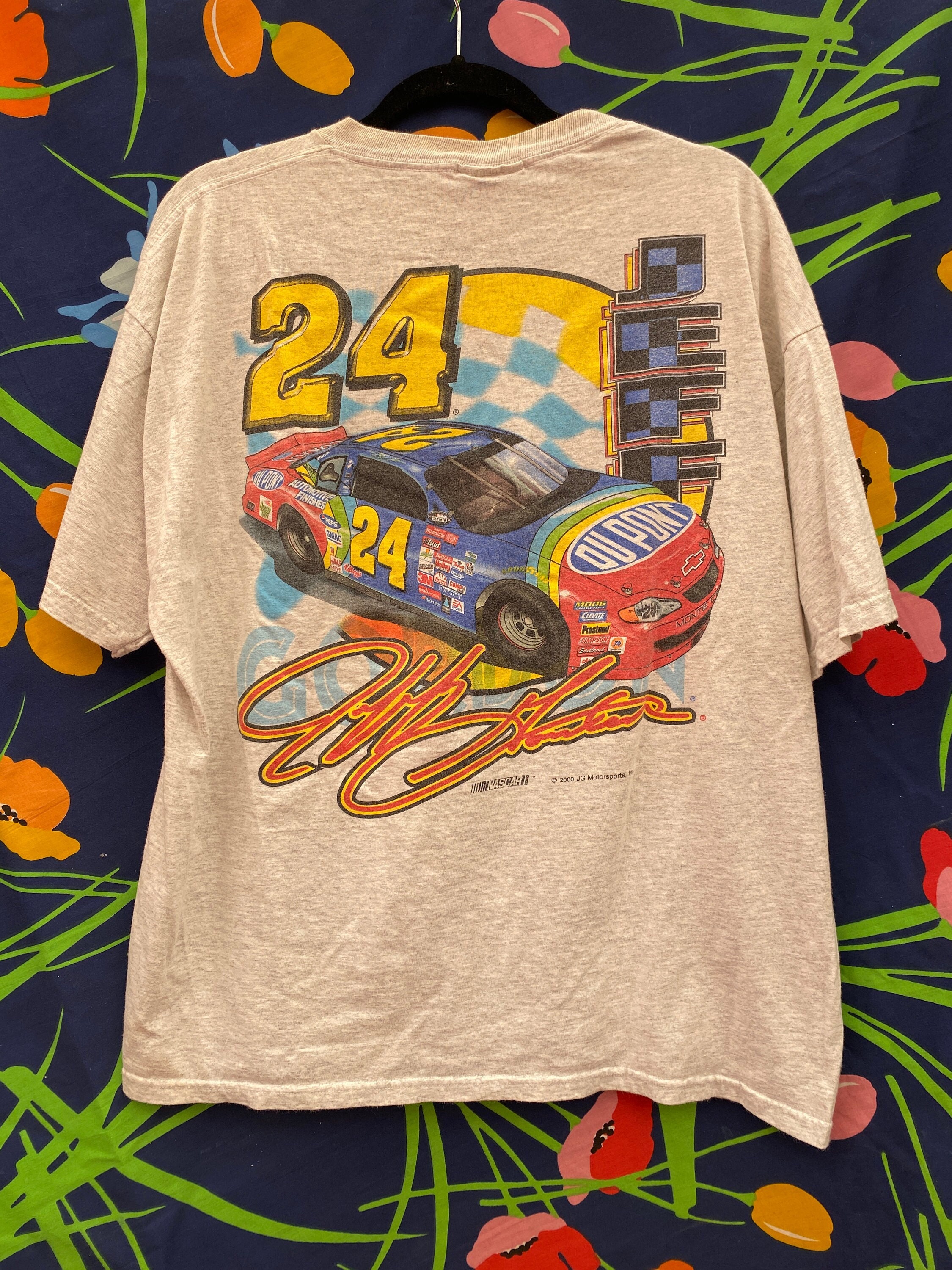 Vintage 2000s Y2k Jeff Gordon Nascar Race Car T-shirt W/ Rainbow Double ...