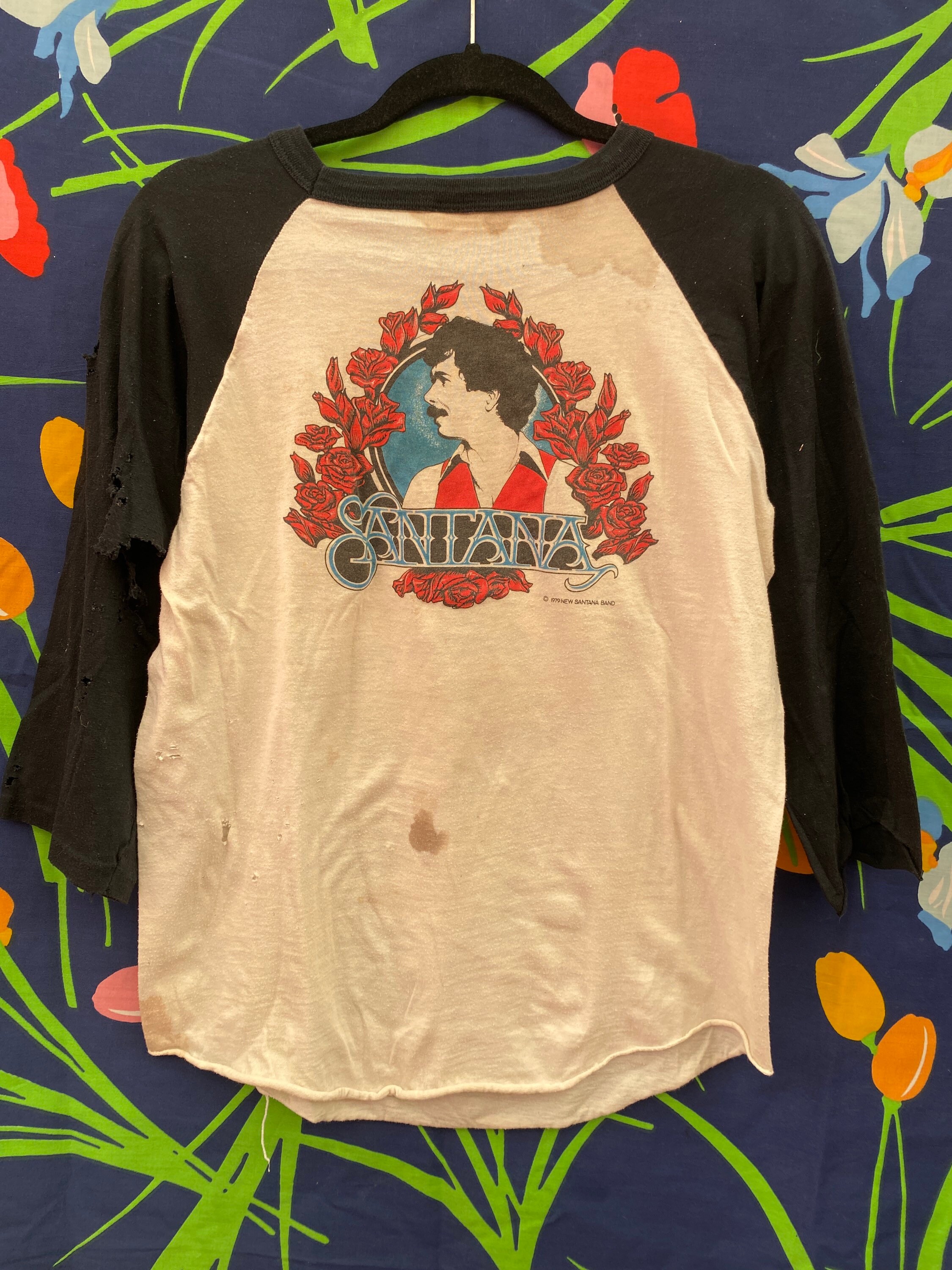 Vintage 70s 80s Santana Band T-shirt With Double Sided Psychedelic ...