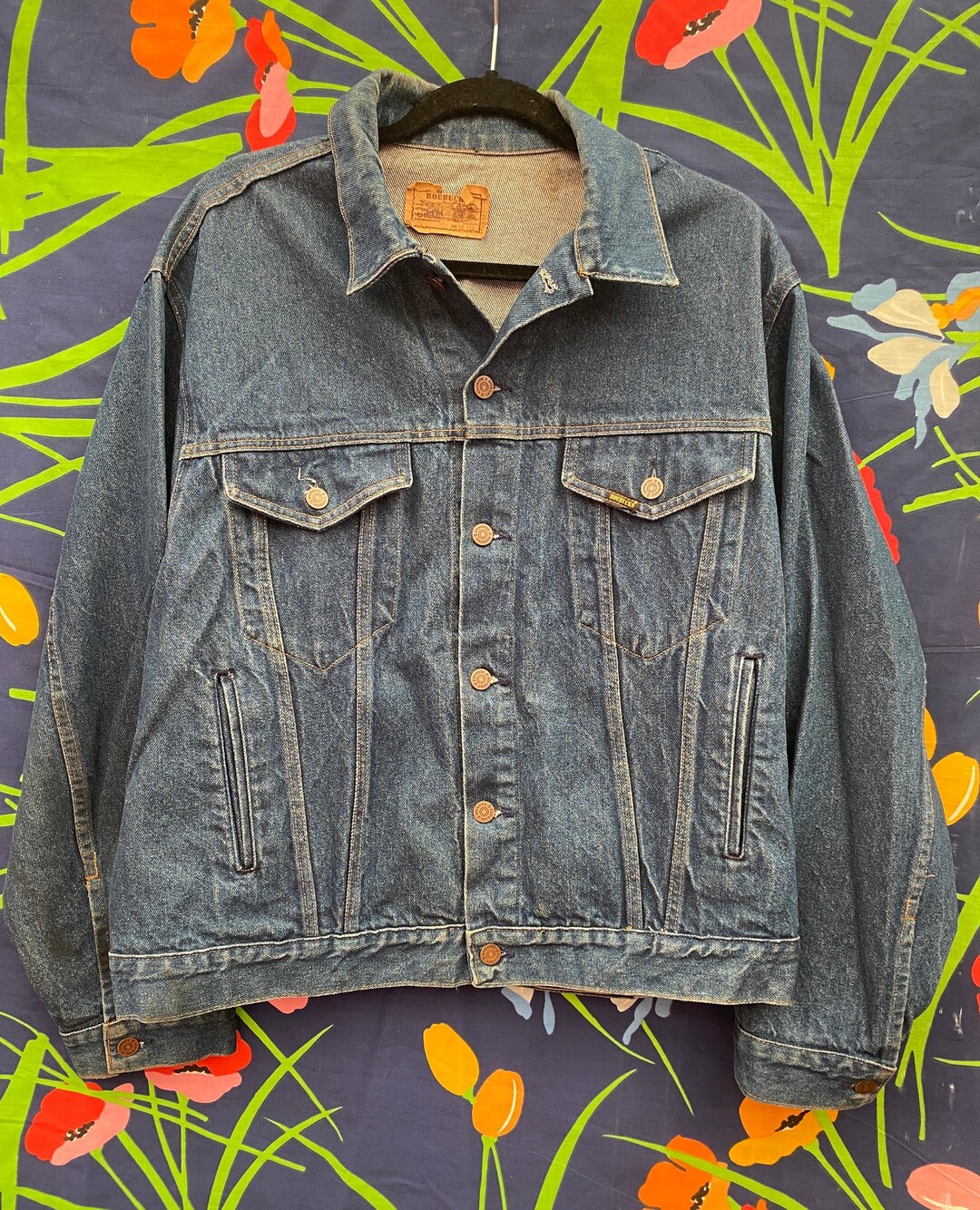 Vintage 70s Denim Jean Jacket From Sears W/ 1970s Flared Collars - Etsy