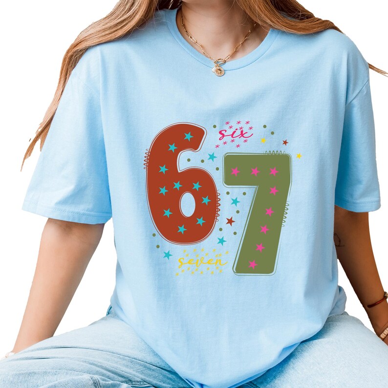 67 Abstract Color Stars Heat Press Transfer DTF | Fun Number Iron on ...