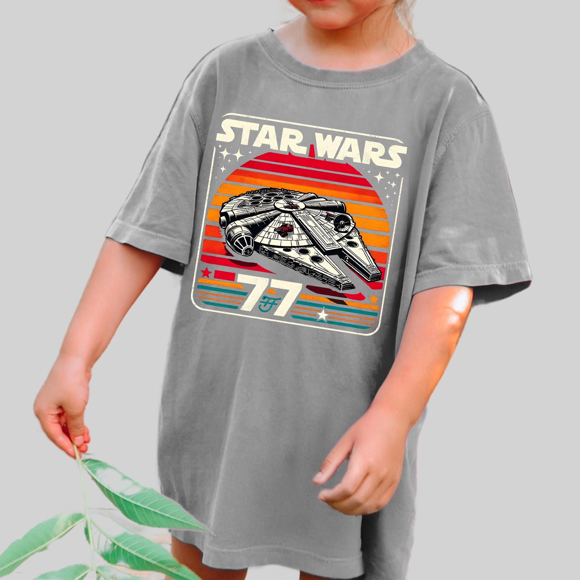 Millennium Falcon Sunset Retro Star Wars DTF Transfer Ready to Press ...