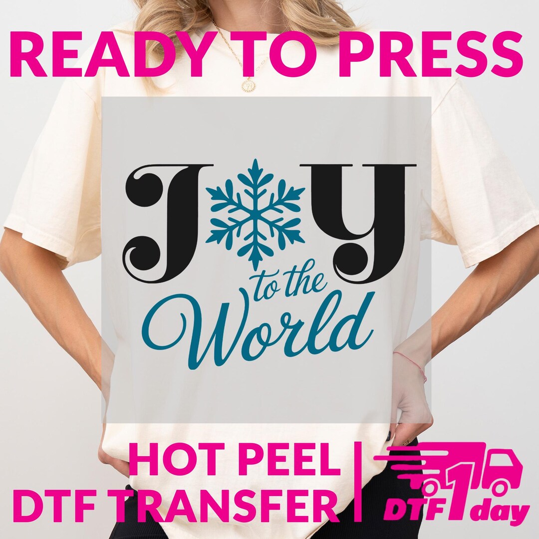 Joy to the World Christmas Heat Press Transfer DTF | Classic Holiday ...