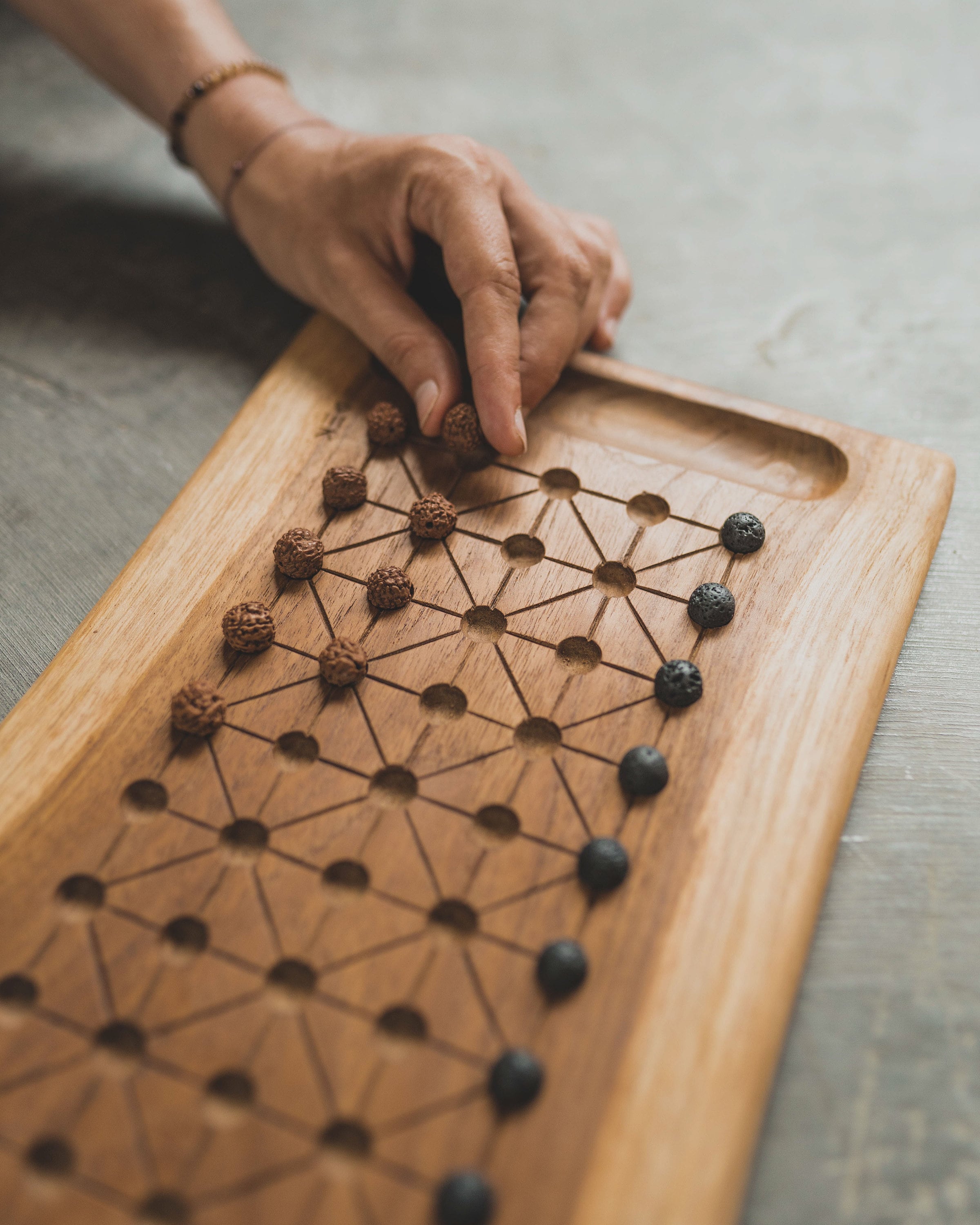 FANORONA / Teak Wood Hand Carved Game / Bali / DEK Boardgames - Etsy