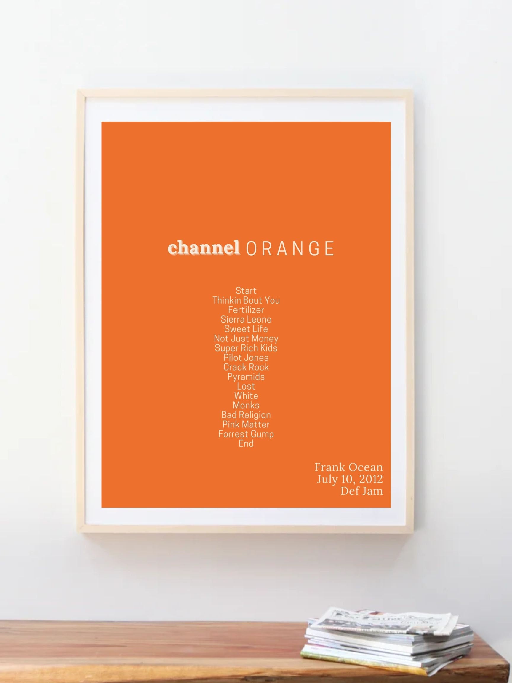 Frank Ocean "channel Orange" Album Cover Wall Art - Etsy