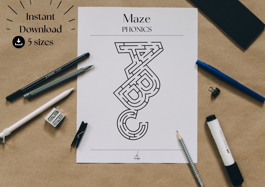Maze Phonics Coloring Pages | Digital Download/printable | Learning ...