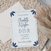 Blue Watercolor Hand Painted Border Wedding Invitation Printable Template for Canva. Hand ...