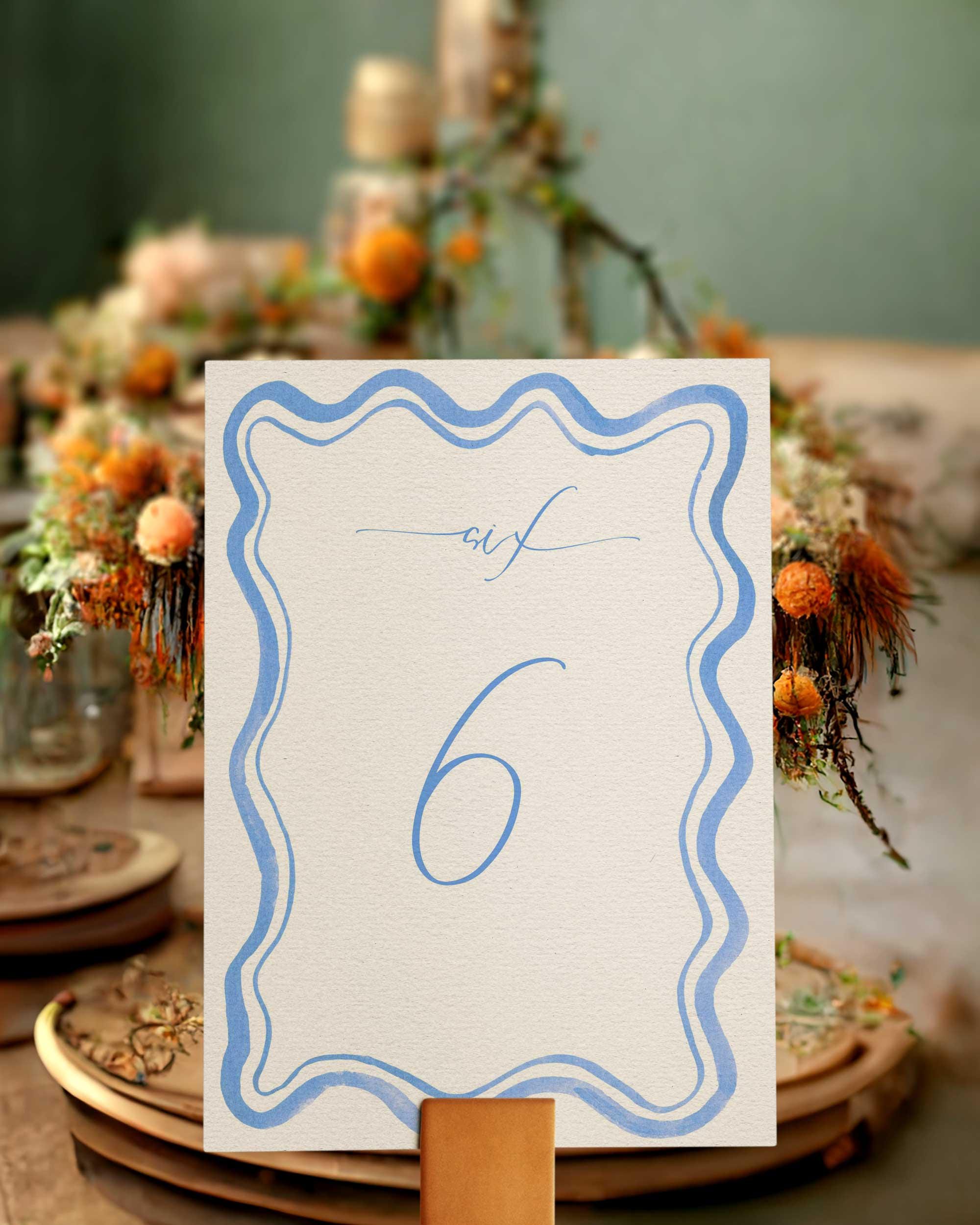 Wedding Program Template Order of Service With French Blue Wavy ...
