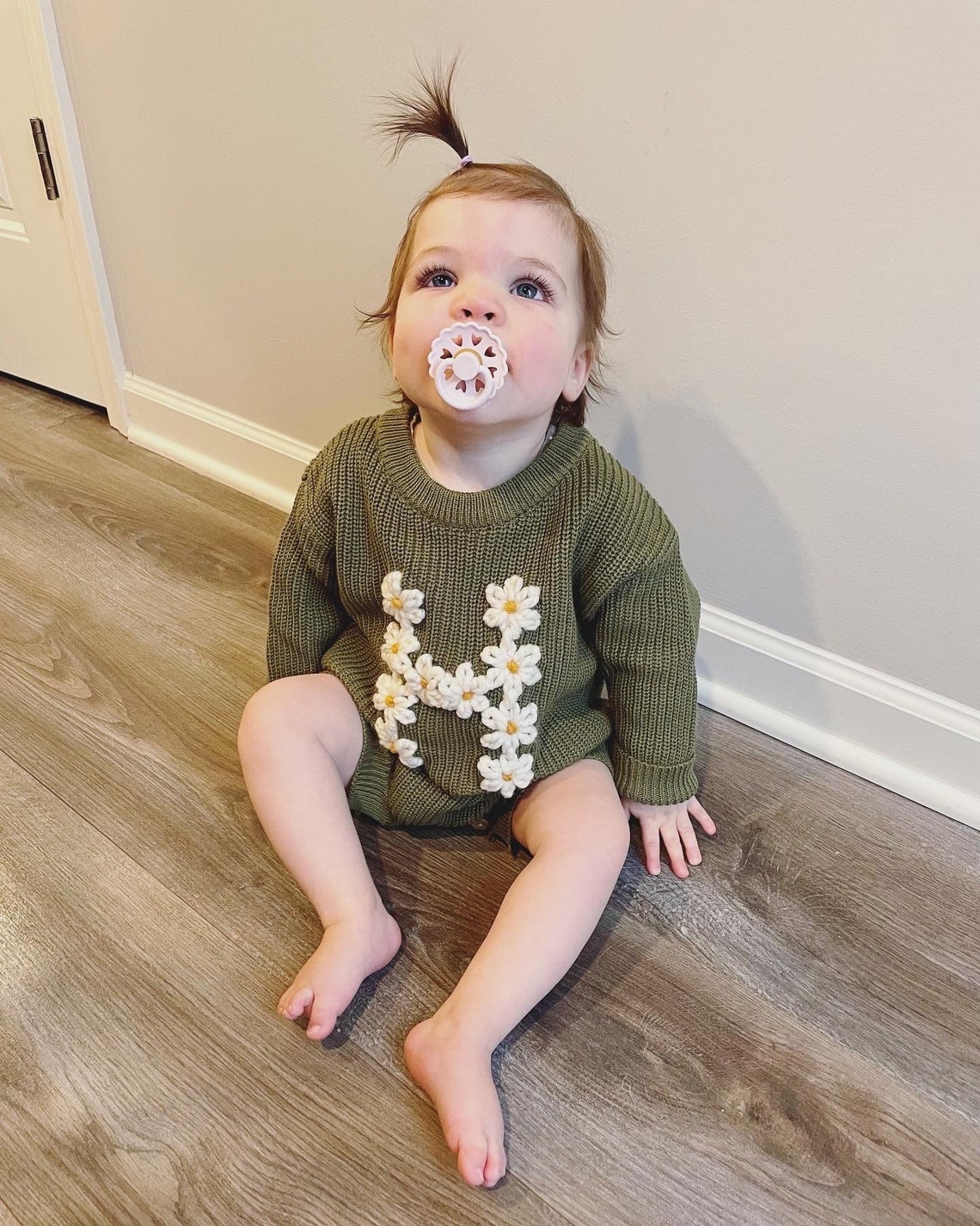 Custom Baby and Toddler Sweater Romper | Embroidered Sweater | Initials ...