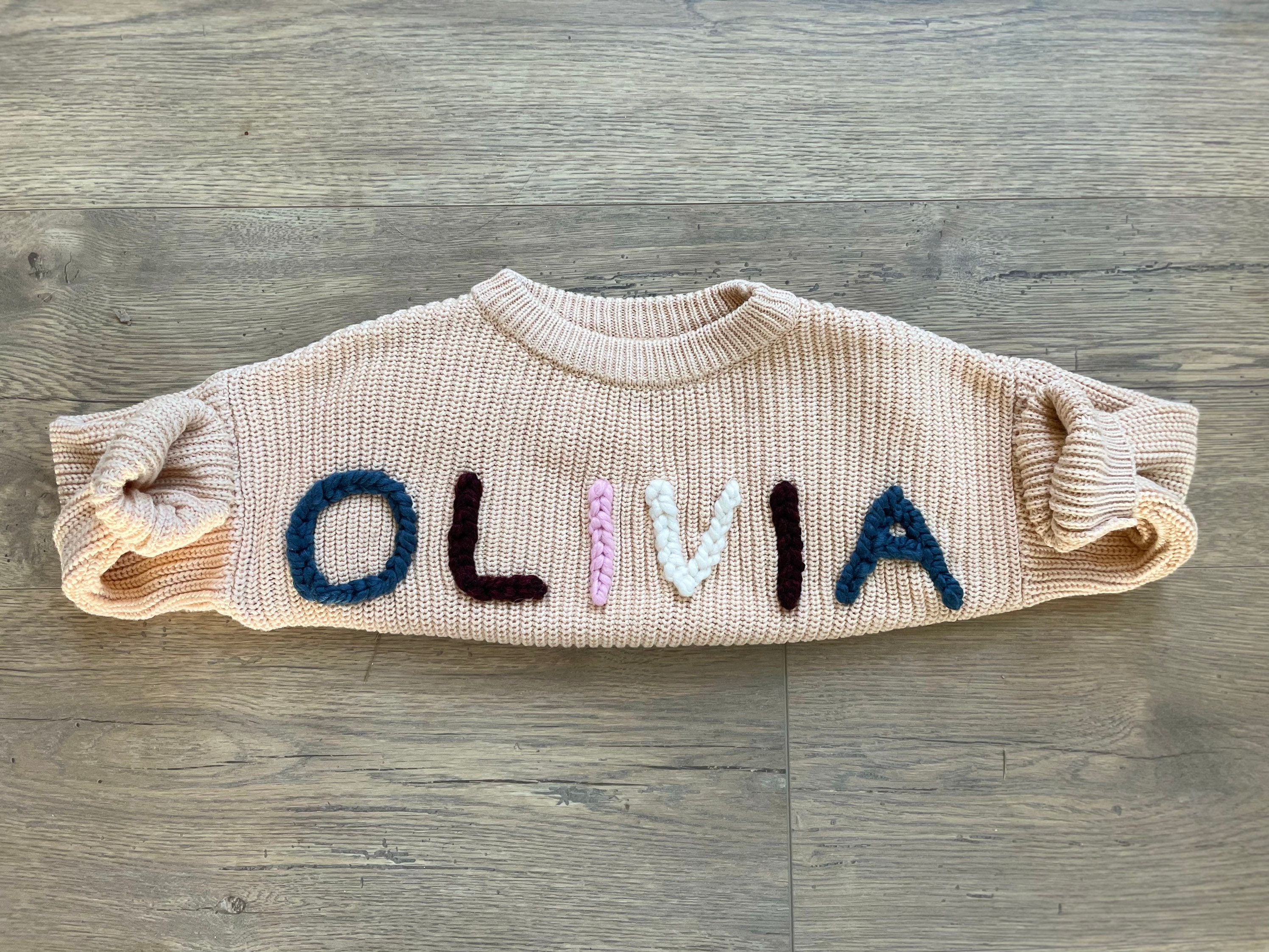 Custom CAPITAL BLOCK LETTERS Baby and Toddler Name Sweater - Etsy