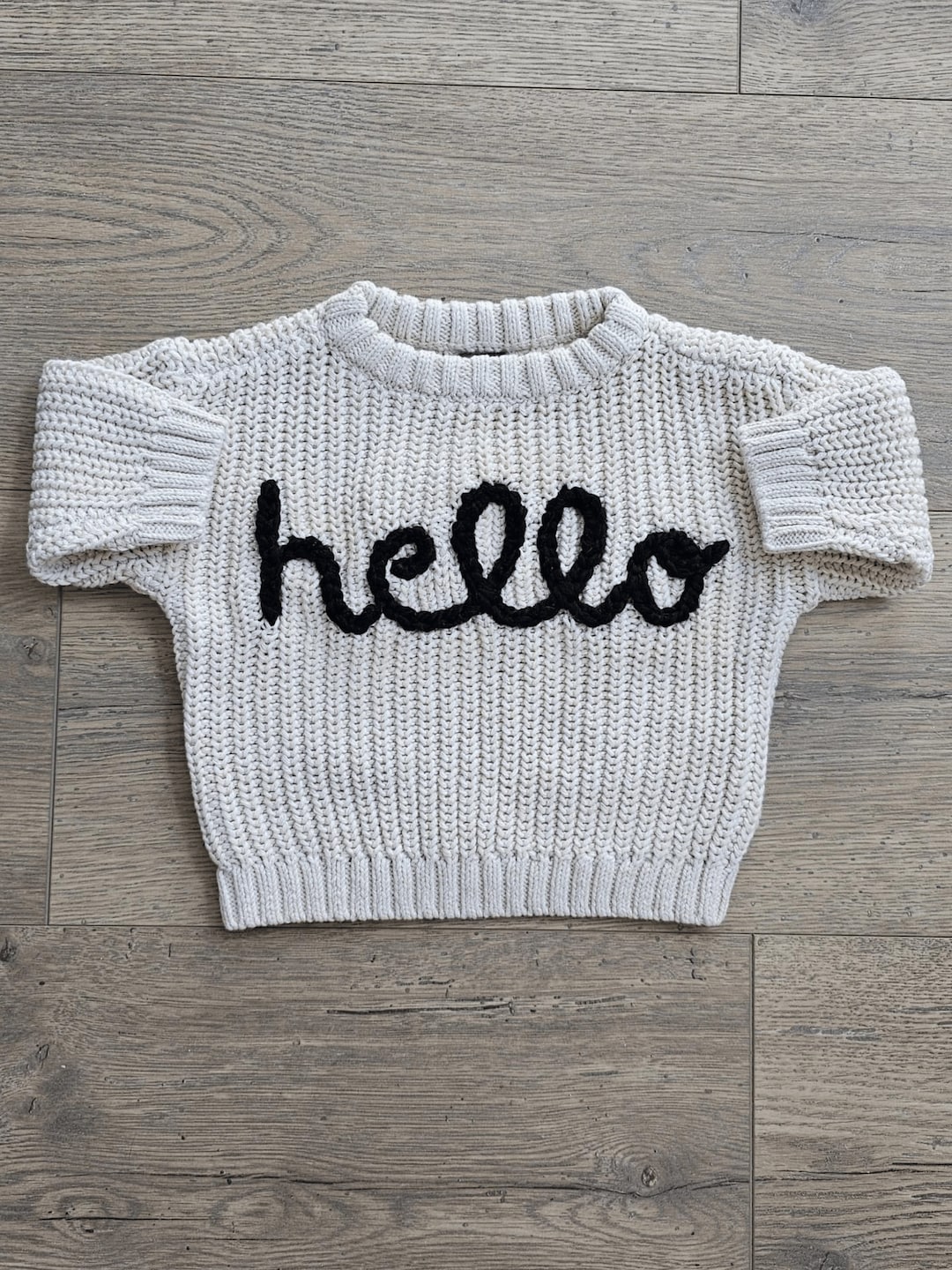 Custom Hello Hi Newborn Preemie NICU Baby Sweater | Hand Embroidered ...