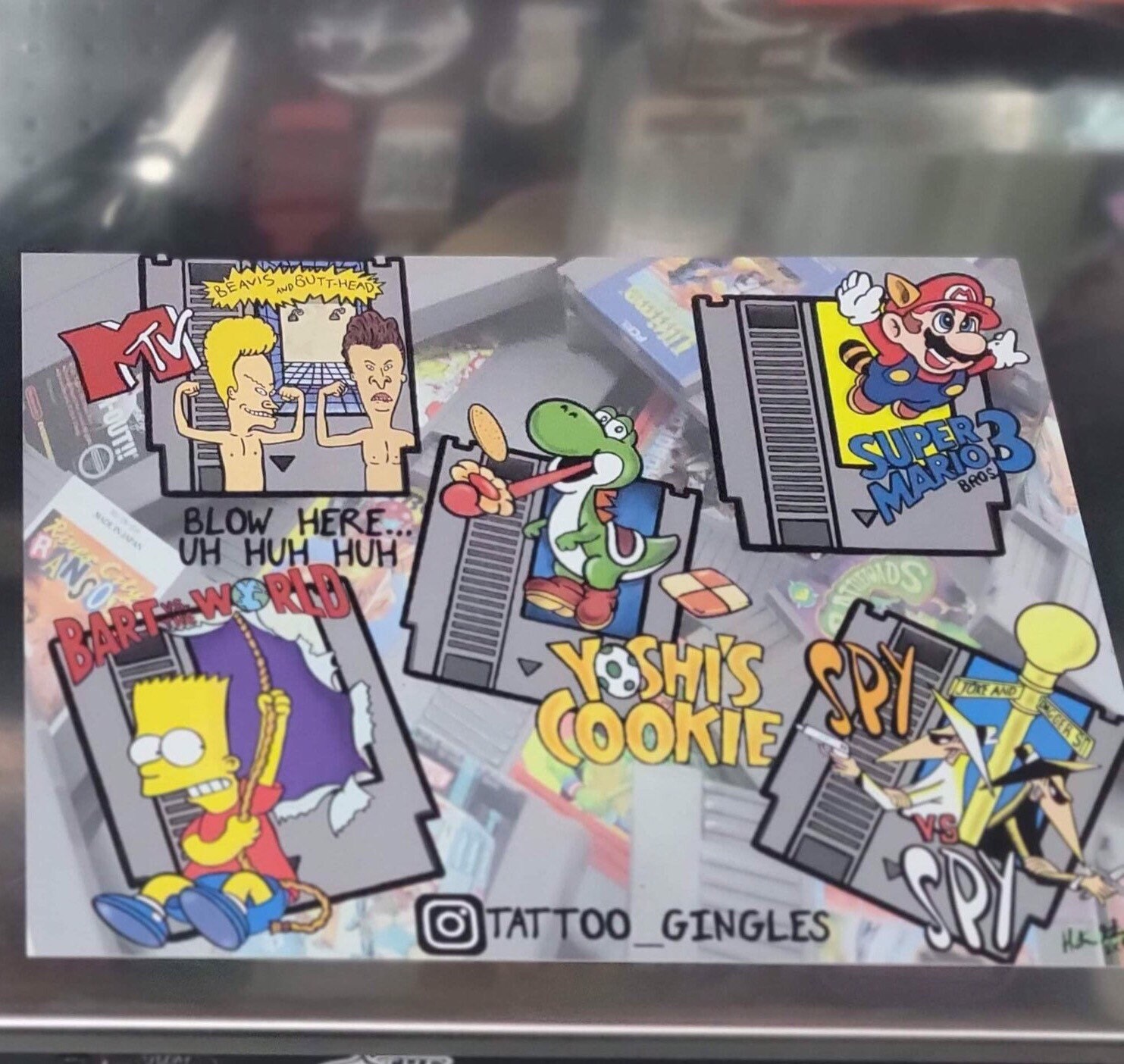 Nintendo Tattoo Flash Art - Etsy