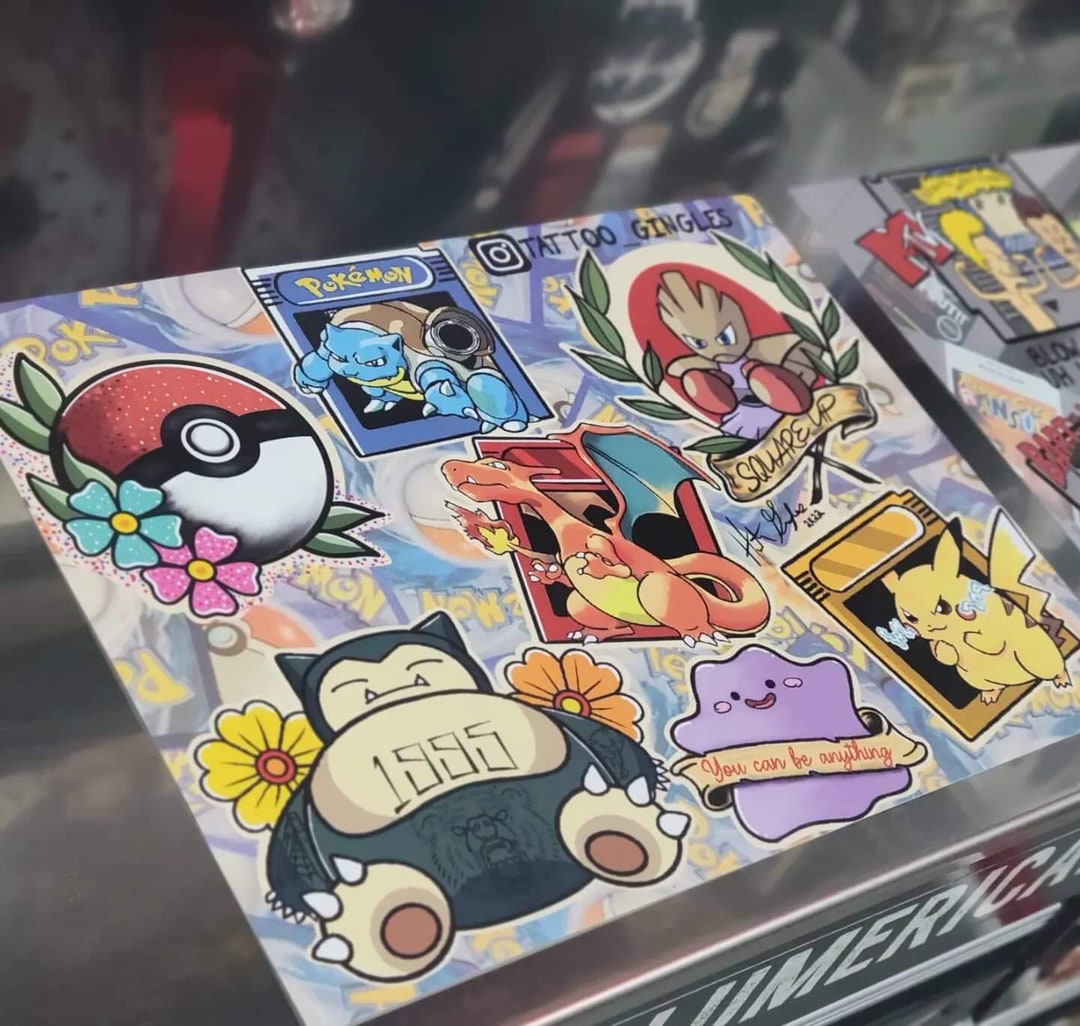 Pokémon Tattoo Flash Art - Etsy