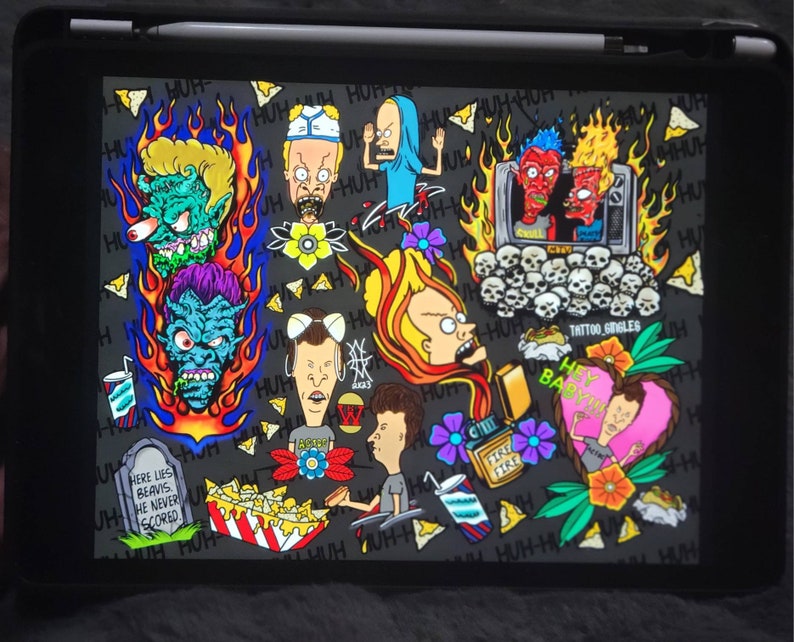 Beavis & Butthead Tattoo Flash Print - Etsy