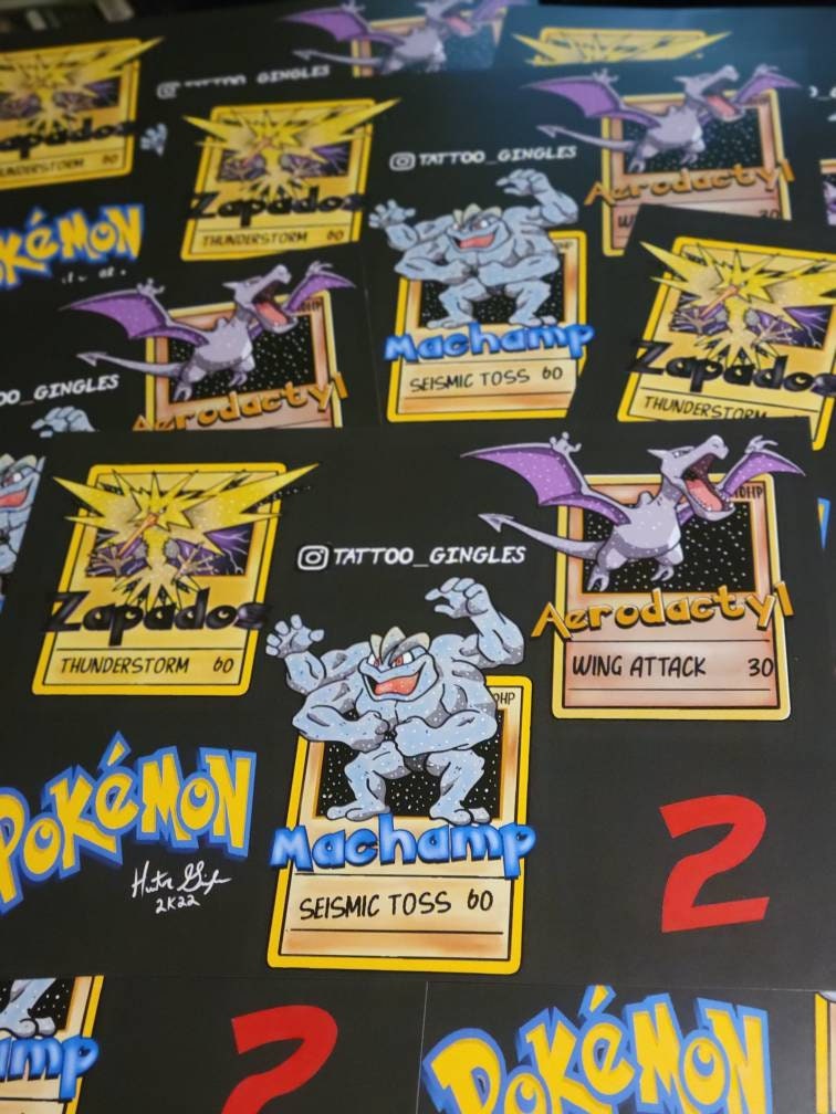 Pokemon Card Tattoo Flash Art Set - Etsy