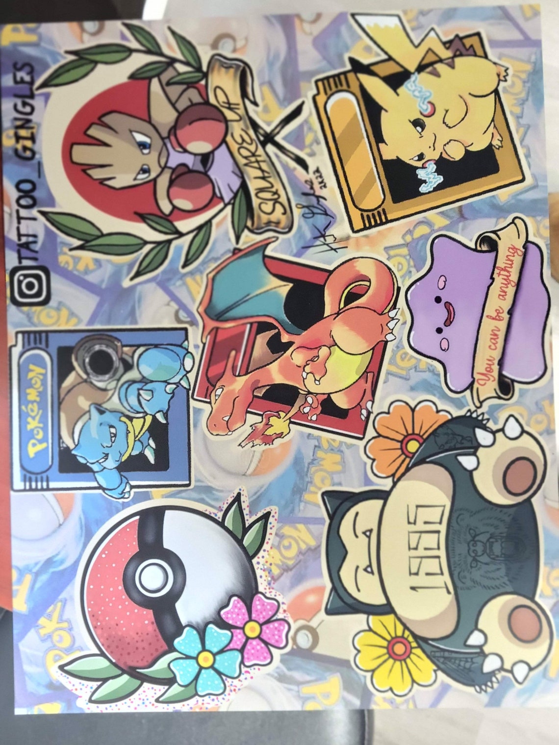 Pokémon Tattoo Flash Art - Etsy