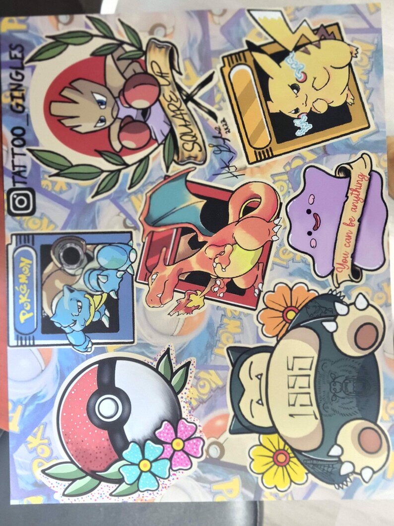 Pokémon Tattoo Flash Art - Etsy
