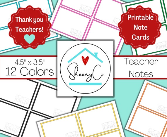 Colorful Square Teacher Notes Teacher Watermark Student - Etsy