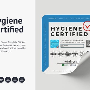 Cleaning Hygiene Certificate Template - Etsy