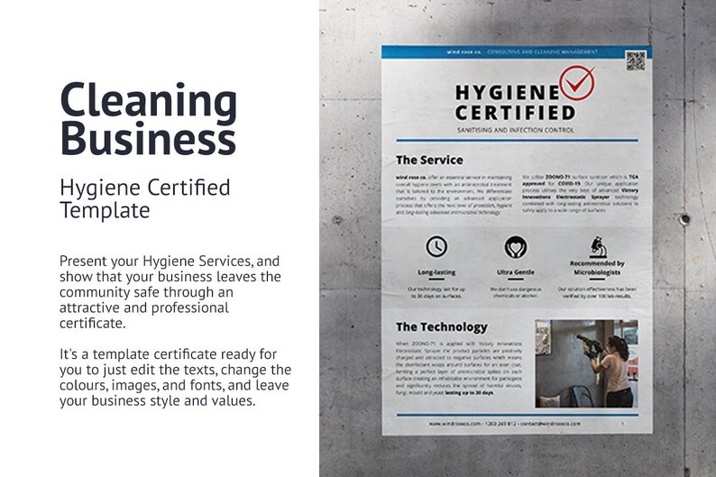 Cleaning Hygiene Certificate Template - Etsy