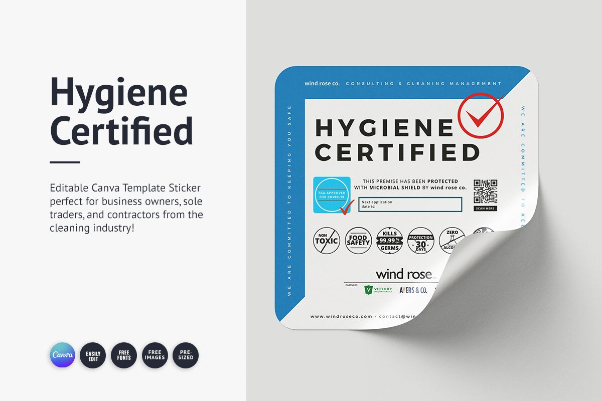 Cleaning Hygiene Certificate Template - Etsy