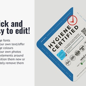 Cleaning Hygiene Certificate Template - Etsy