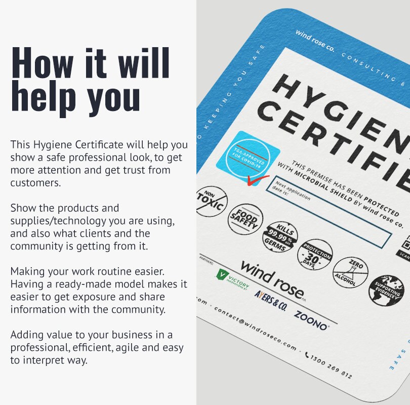 Cleaning Hygiene Certificate Template - Etsy