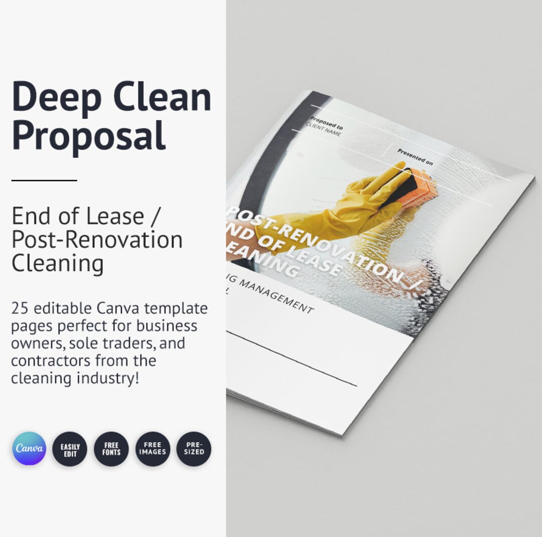 Deep Cleaning Service Proposal - Etsy