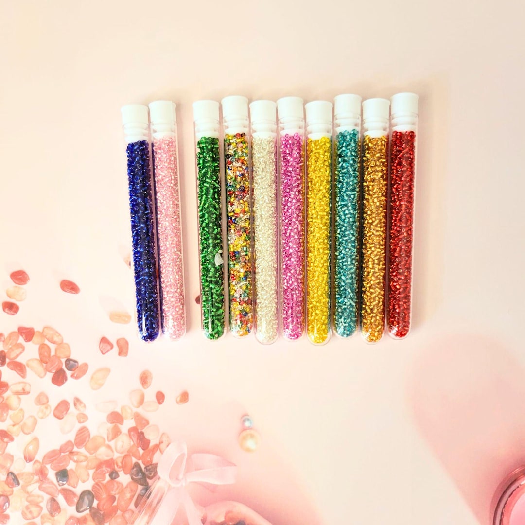 Set of 10 Tubes 2mm Seed Beads, Glass Seed Beads, 11/0, Colorful Seed ...