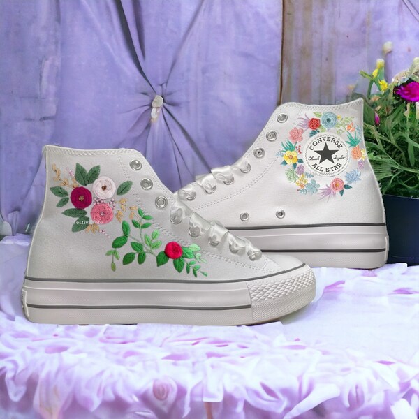 Embroidered Converse - Etsy