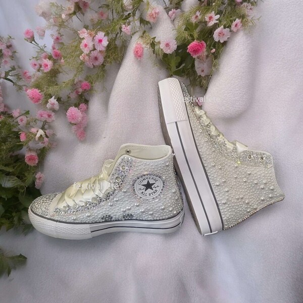 Bridal Sneakers Platform - Etsy