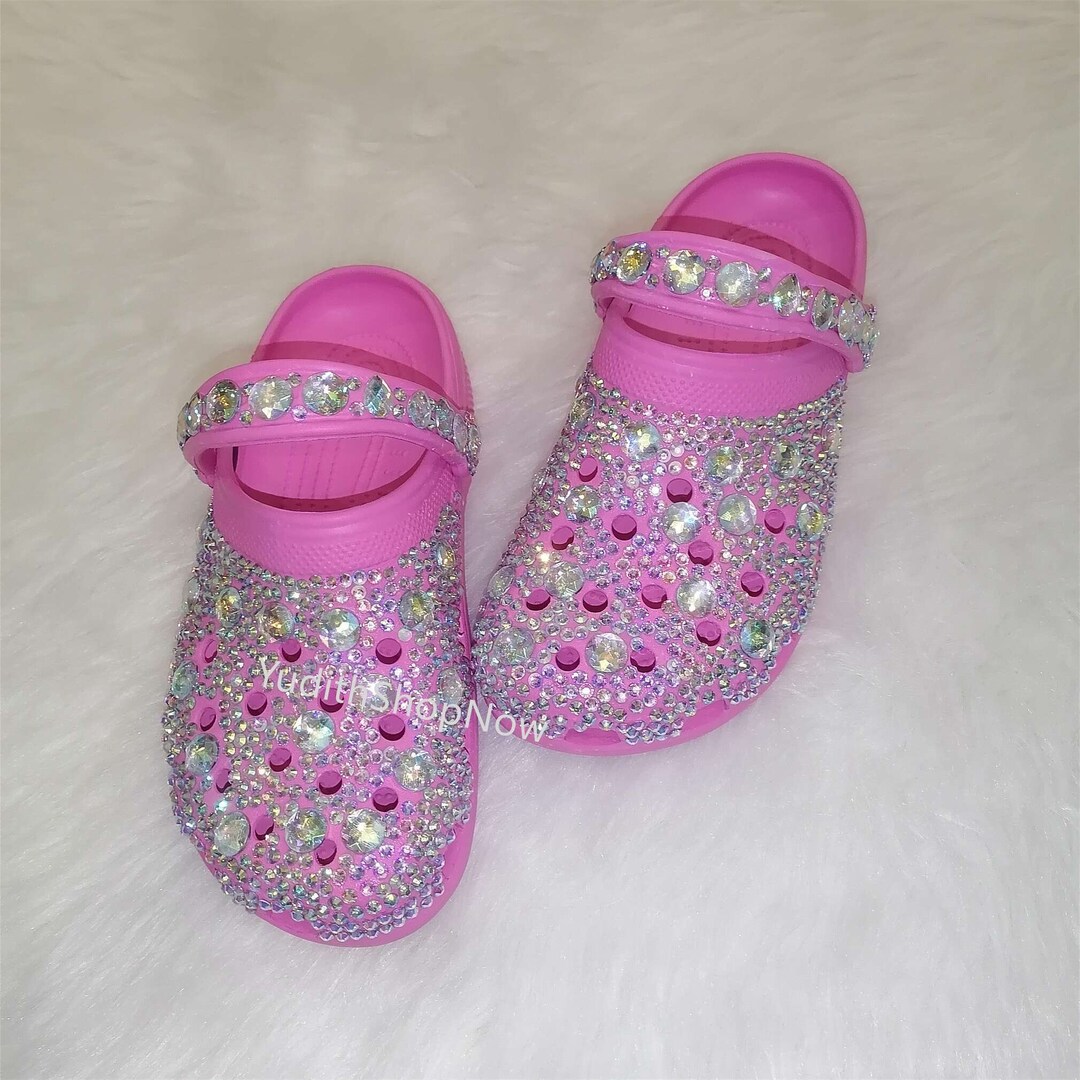 Custom Bridal Clog bling Bridal Clogs pink Rhinestone Wedding Clogs ...