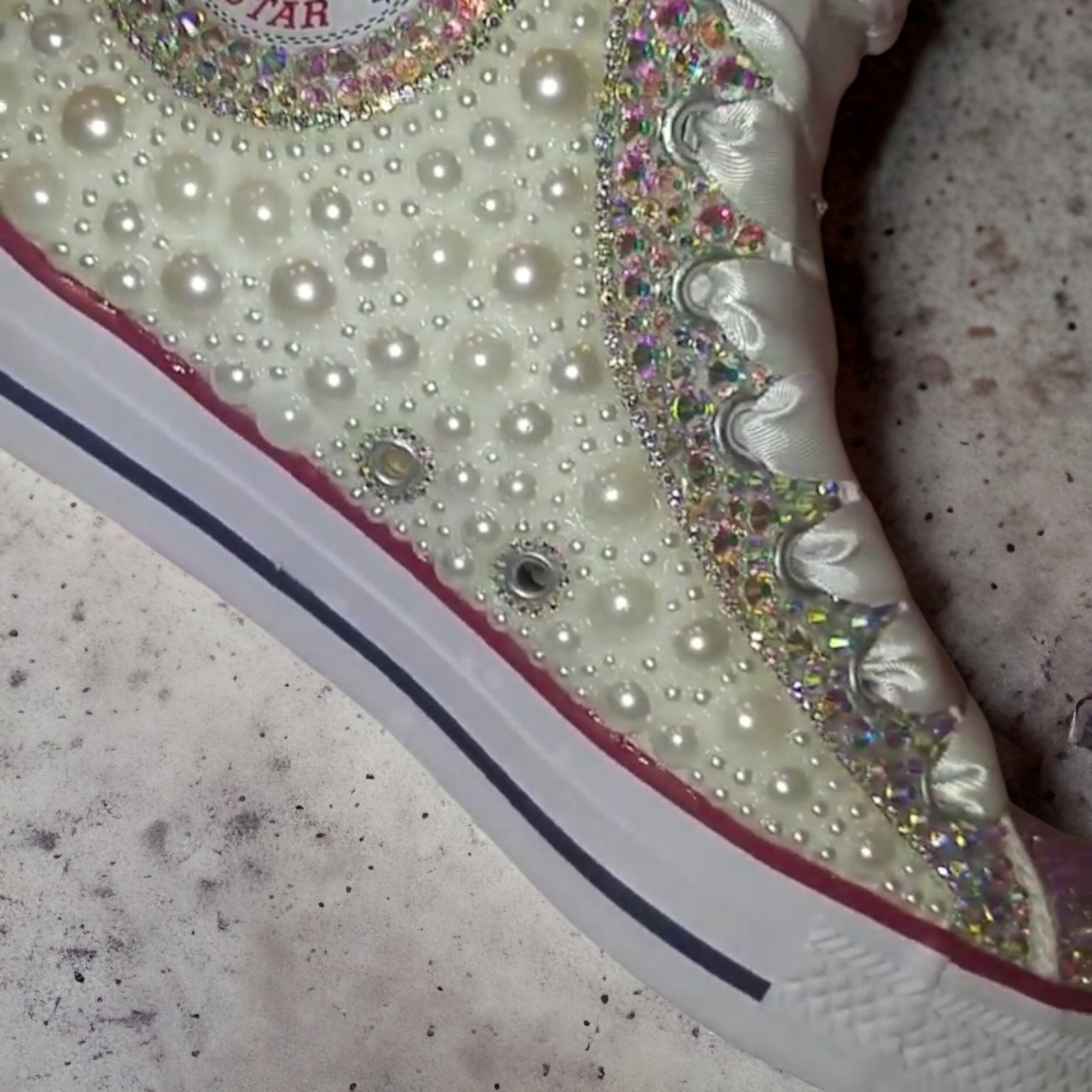 Bling Canvas custom Canvas Wedding Sneakers rhinestone Bridal Shoes ...