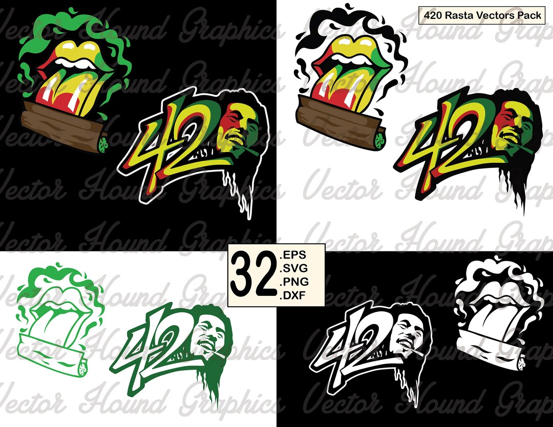420 Rasta Vector Pack 1 / 420 Svg / Bob Marley Eps / Weed Png ...