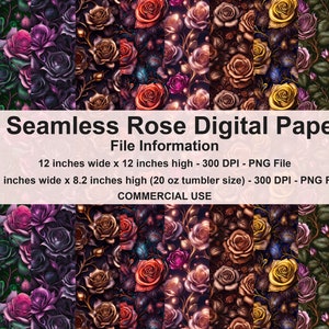 10 Seamless Rose Digital Papers, Rose Scrapbook Paper, Rose Backgrounds ...