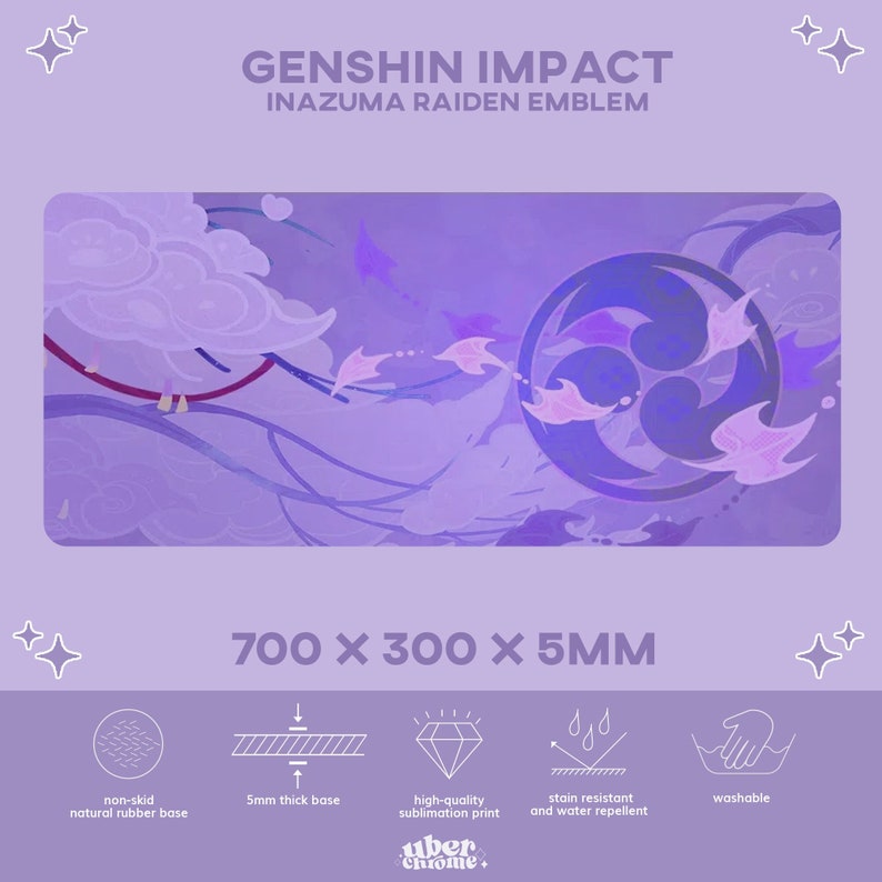 Inazuma: Raiden Emblem Genshin Impact Namecard Extended - Etsy Canada