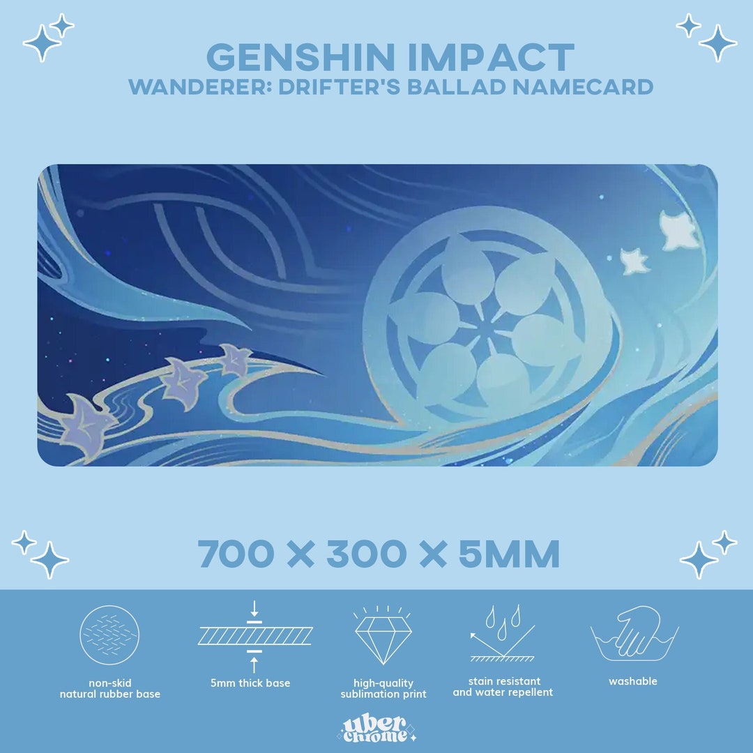 Wanderer Genshin Impact Namecard Extended Mousepad - Etsy