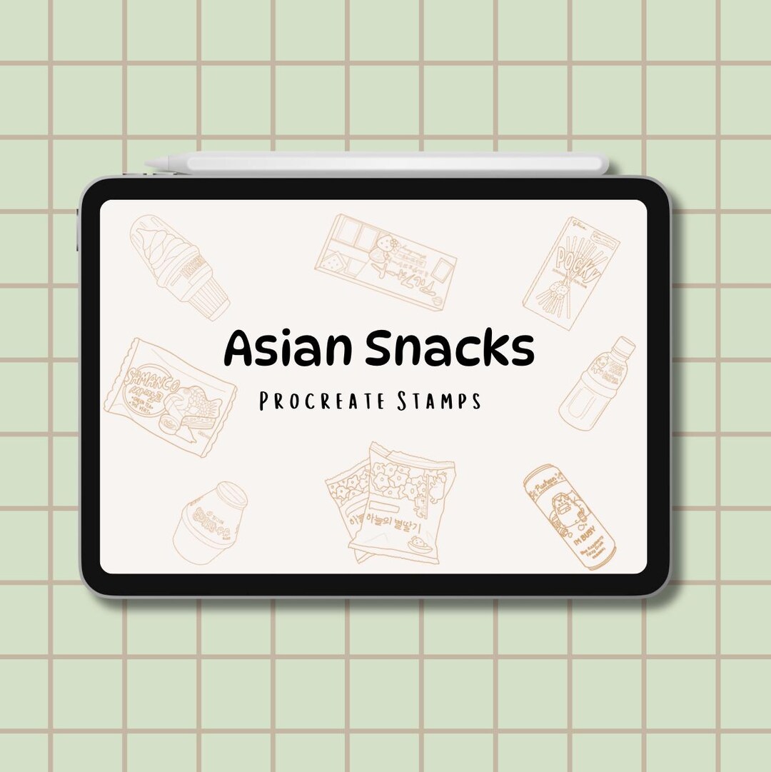 Asian Snacks Procreate Stamps – Cute Food Clipart Brushes for Digital ...