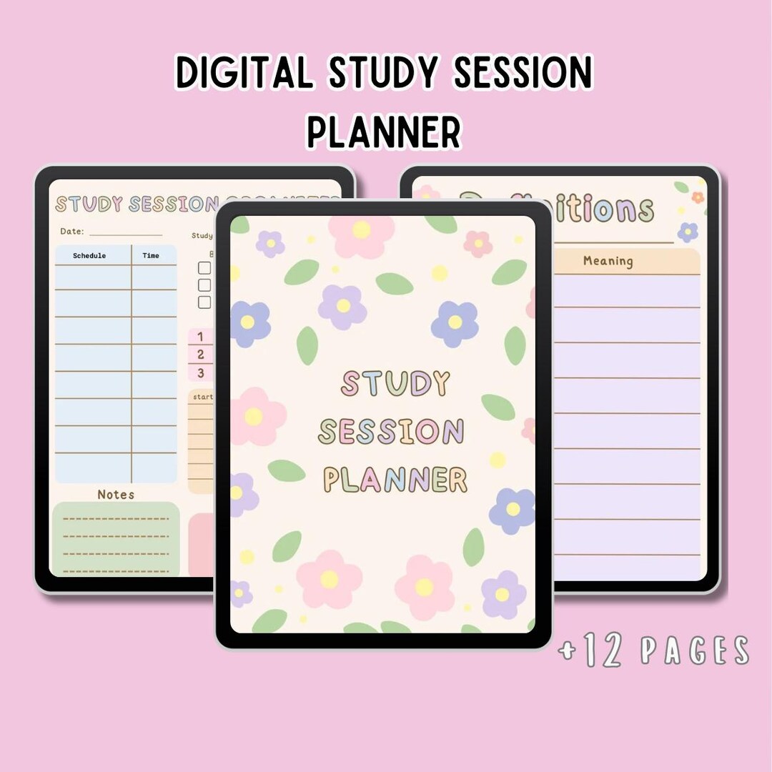 Digital Study Session Planner | Printable & Goodnotes Study Organizer ...