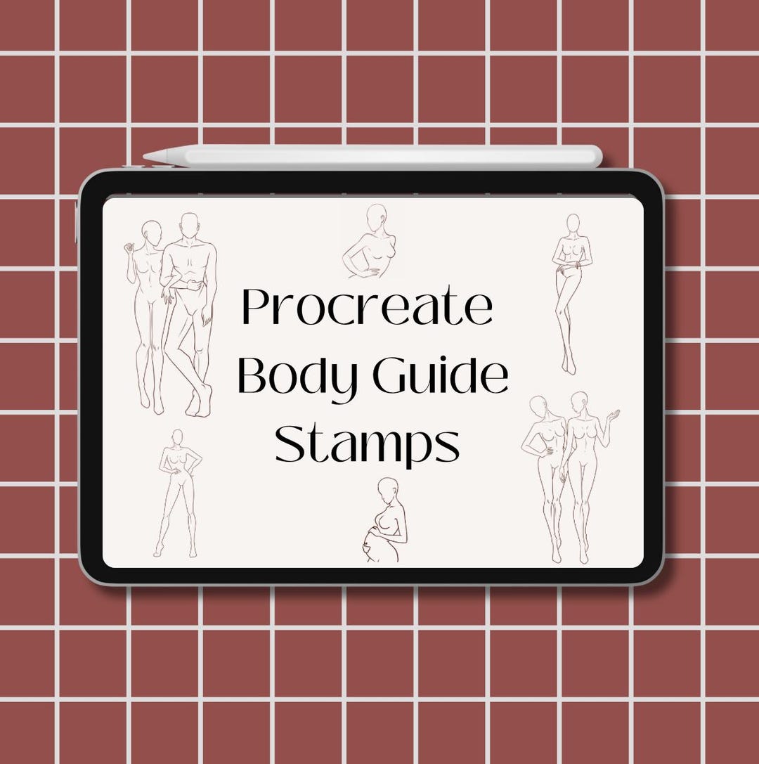 Procreate Body Guide Stamps for Figure Drawing – Digital Anatomy Stamp ...