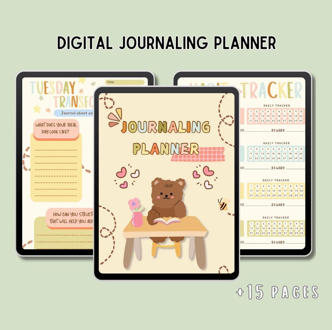 Bear-themed Digital Planner | Cute & Functional Printable Planner | Eco ...