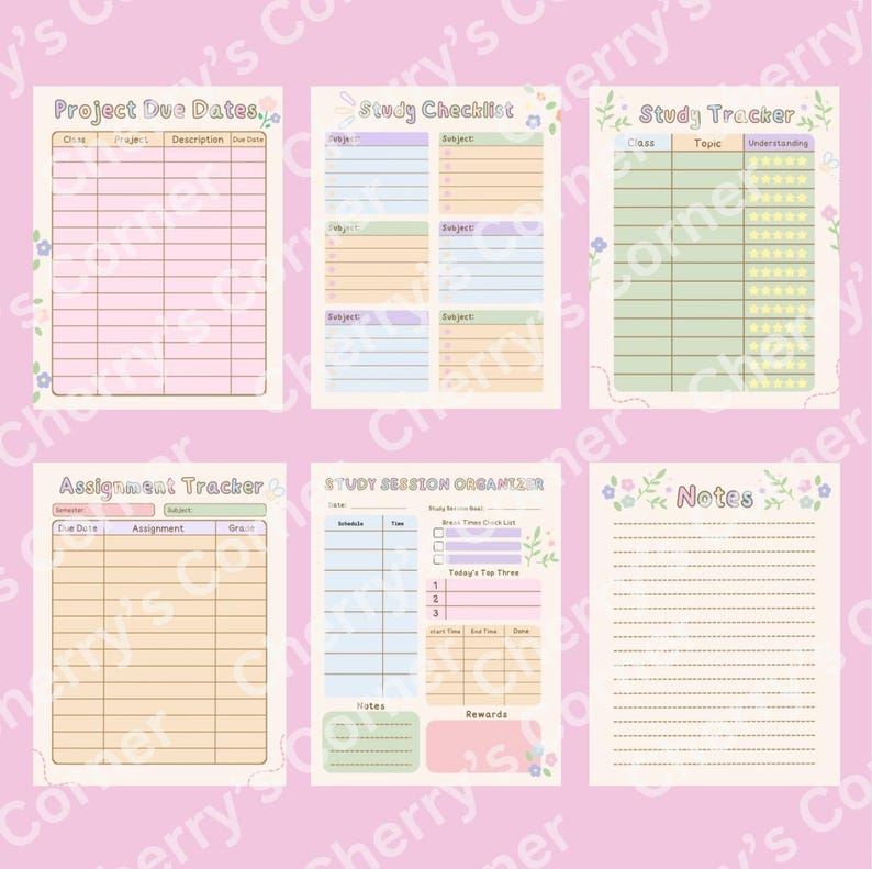 Digital Study Session Planner | Printable & Goodnotes Study Organizer ...